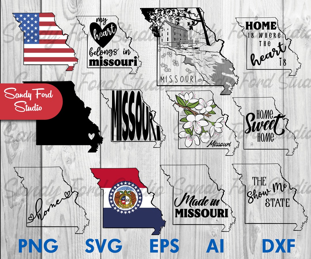 Missouri State SVG Bundle, Missouri Clipart, Missouri Outline, Missouri ...