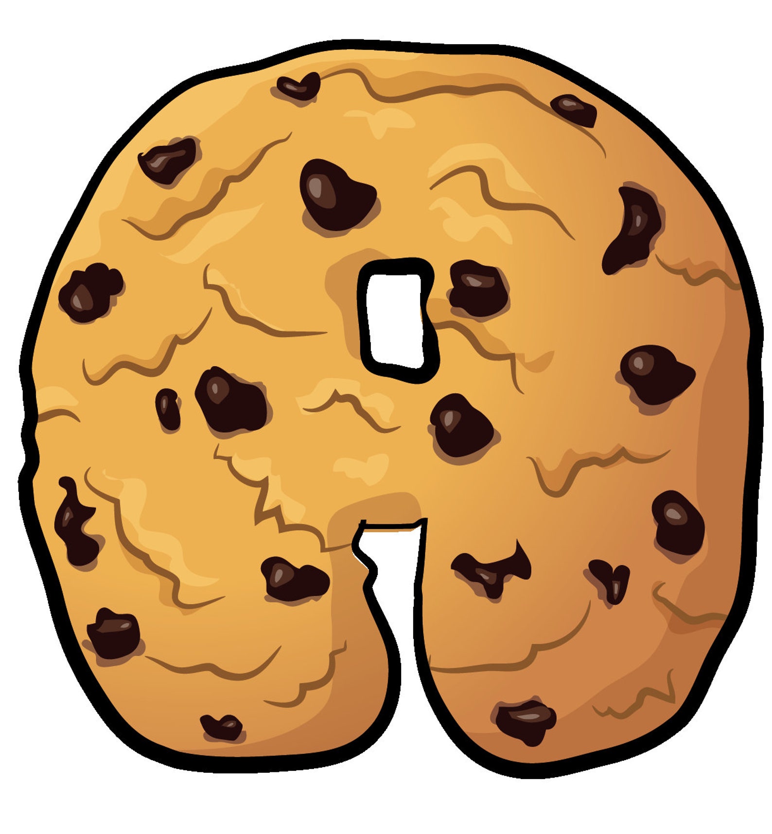 Cookie Alphabet Clipart: Chocolate Chip & Oreo Letters, Numbers (152 ...