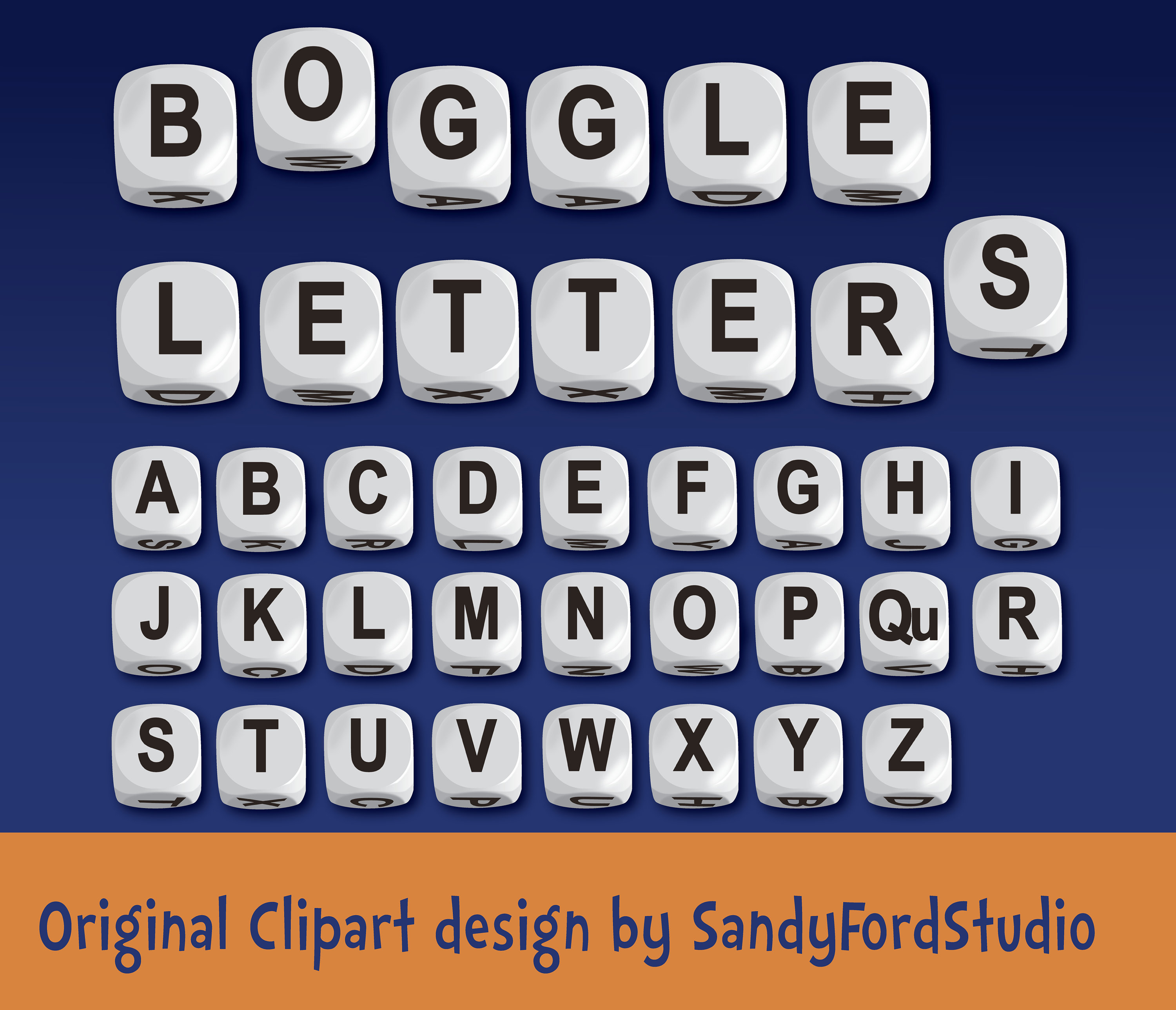 Boggle Letters 26 letters PNG Files Instant Download | Etsy
