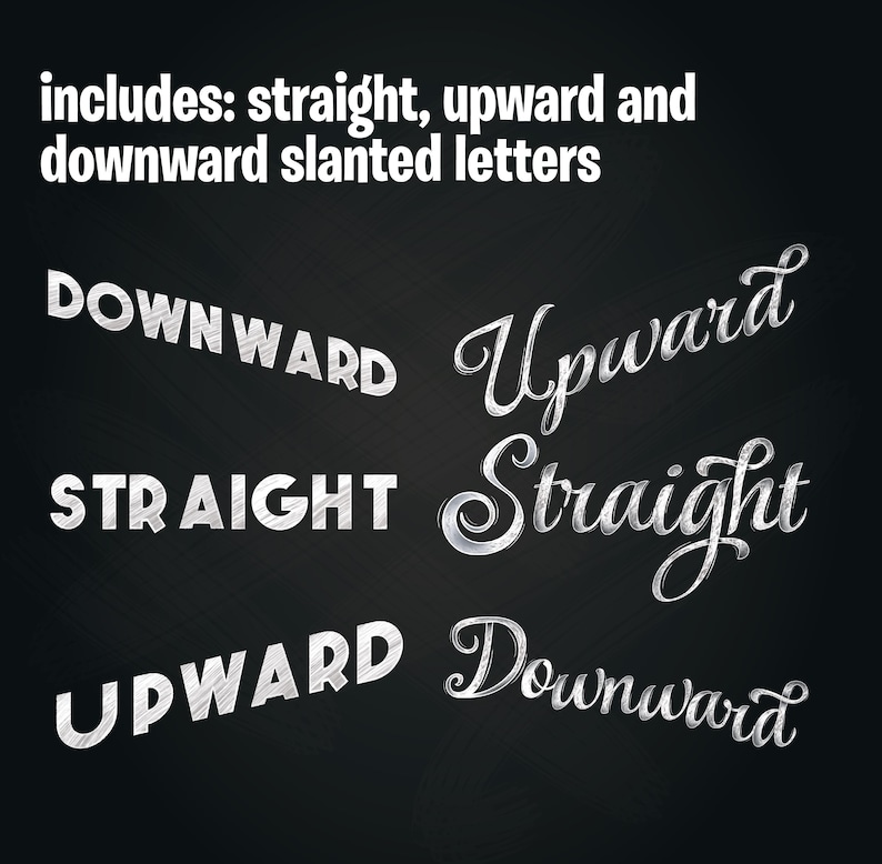 Chalkboard Alphabet PNG Clipart: Ornate Digital Lettering Kit With ...