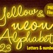 Yellow Neon Script Alphabet, Numbers & Symbols: PNG Files (digital ...