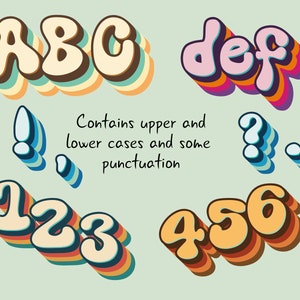 Retro Groovy Font Alphabet, Vintage Font SVG PNG Eps Ai - Letters ...