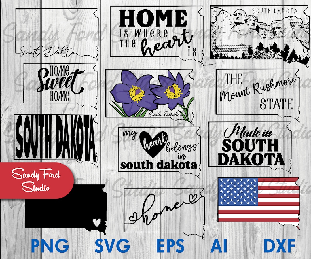South Dakota State SVG Bundle, South Dakota Clipart, South Dakota ...