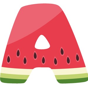 Watermelon Alphabet Clipart , Fruit Letters, Numbers and Glyphs ...