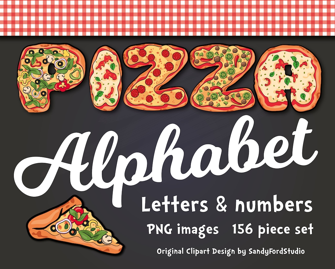 Pizza Alphabet - Letters and Numbers - Margarita, Pepperoni, Chilli ...
