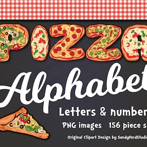Pizza Alphabet - Letters and Numbers - Margarita, Pepperoni, Chilli ...