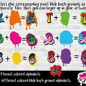 Graffiti Alphabet Clipart – 6 Colored PNG Sets (digital Download) - Etsy
