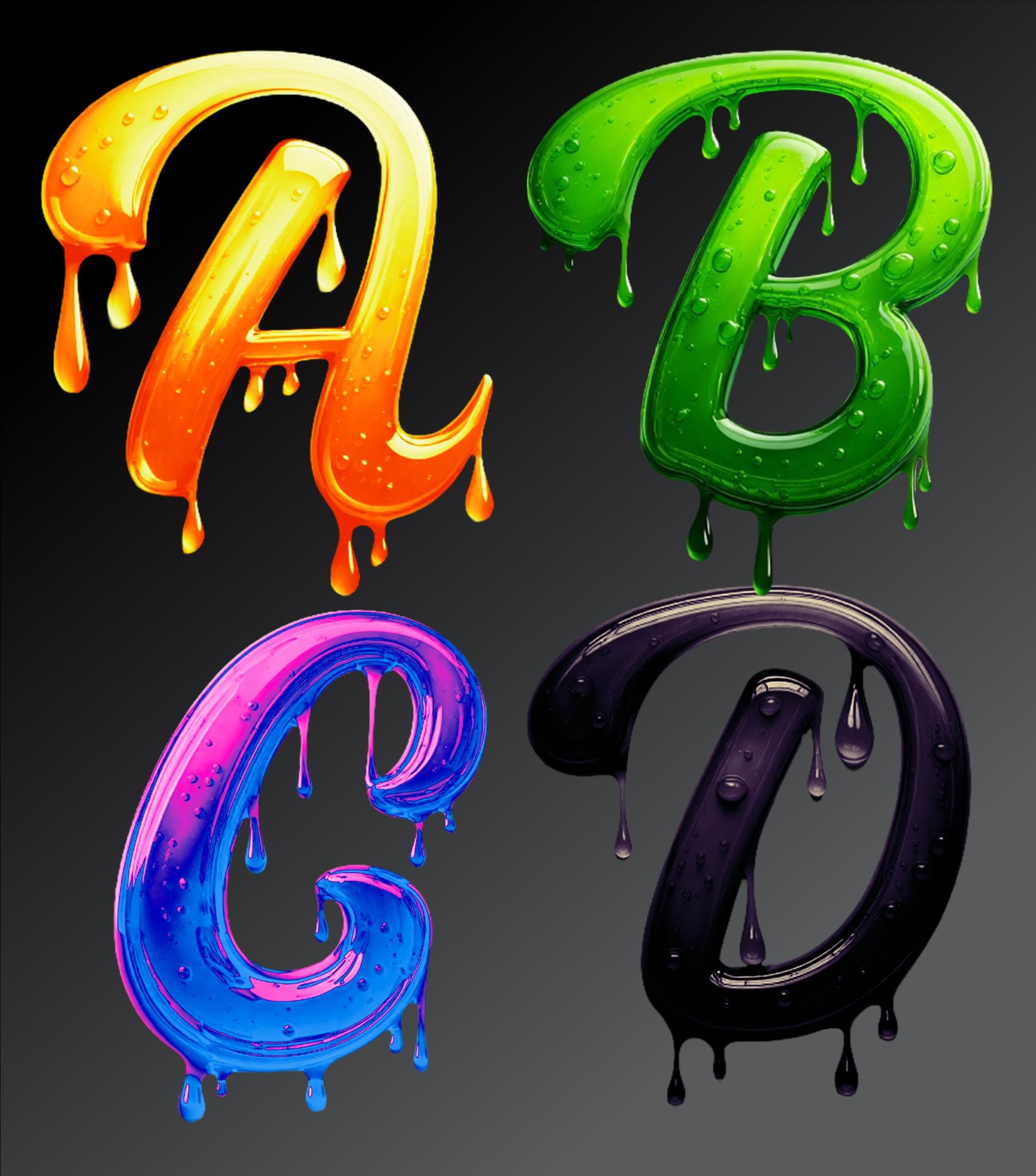 3D Slime Alphabet PNG, Toxic Waste Dripping Letters, Green Slime and ...