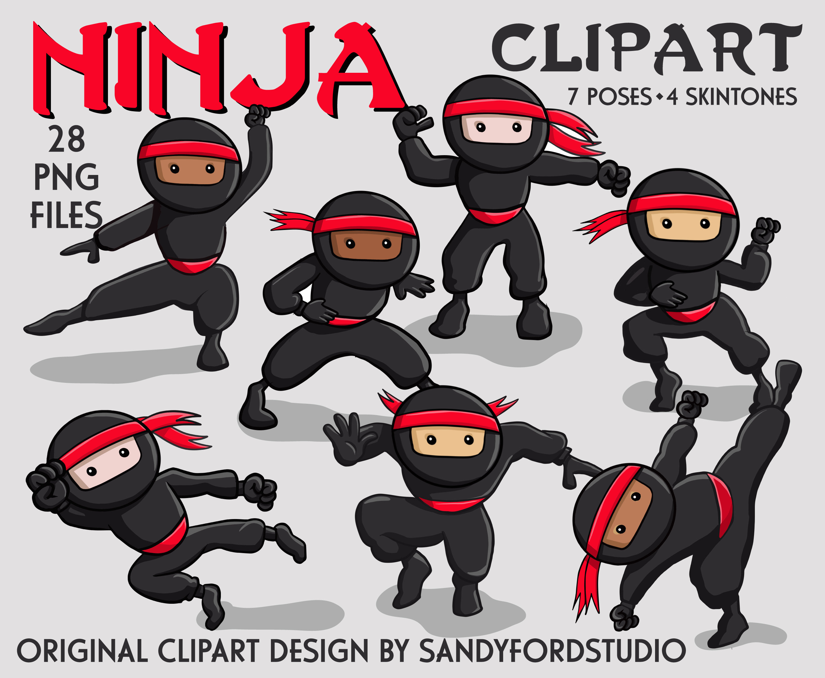 Clipart Ninja Cat Ninja Poster – The Library Marketplace