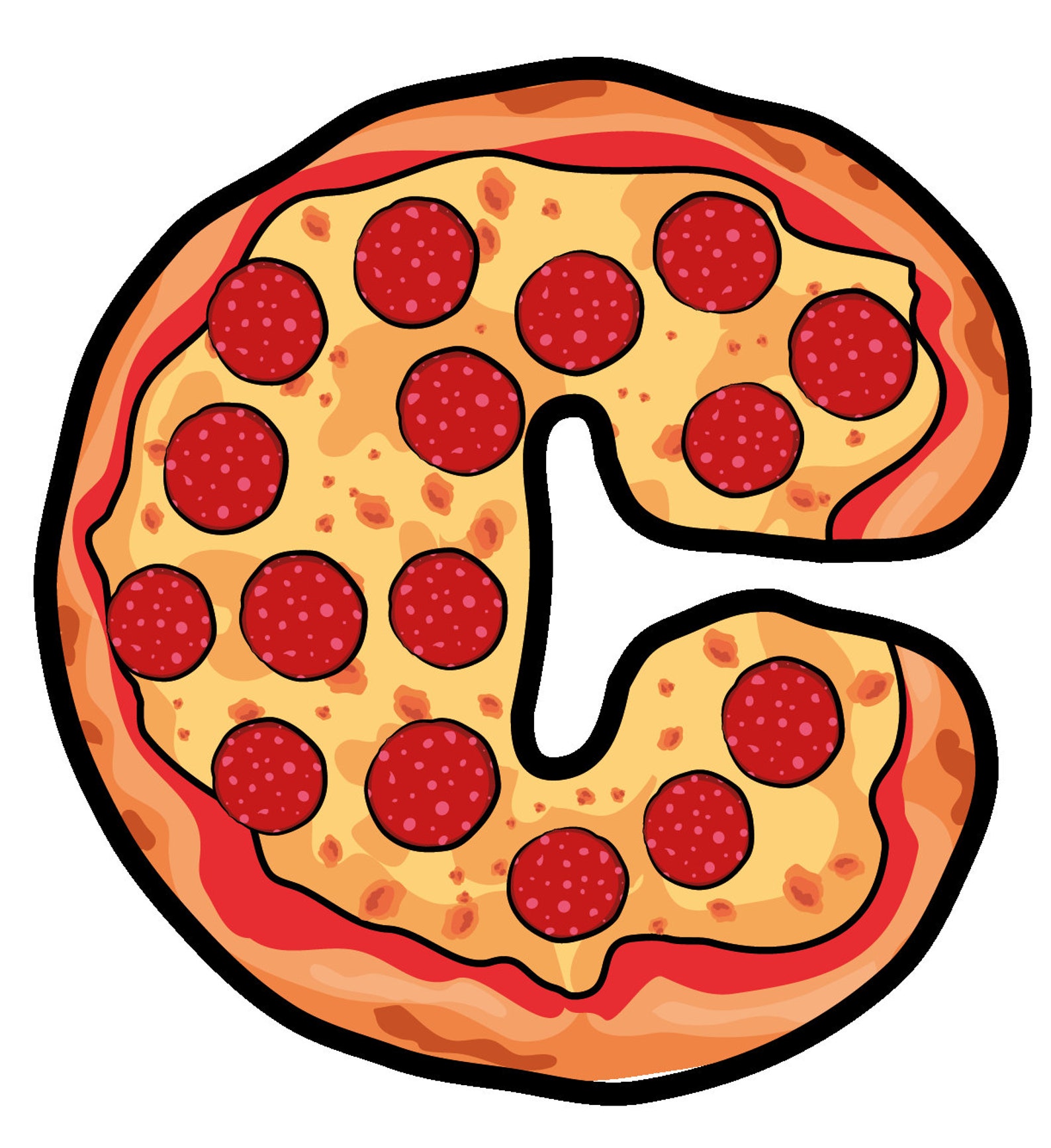 Pizza Alphabet Letters and Numbers Margarita Pepperoni - Etsy