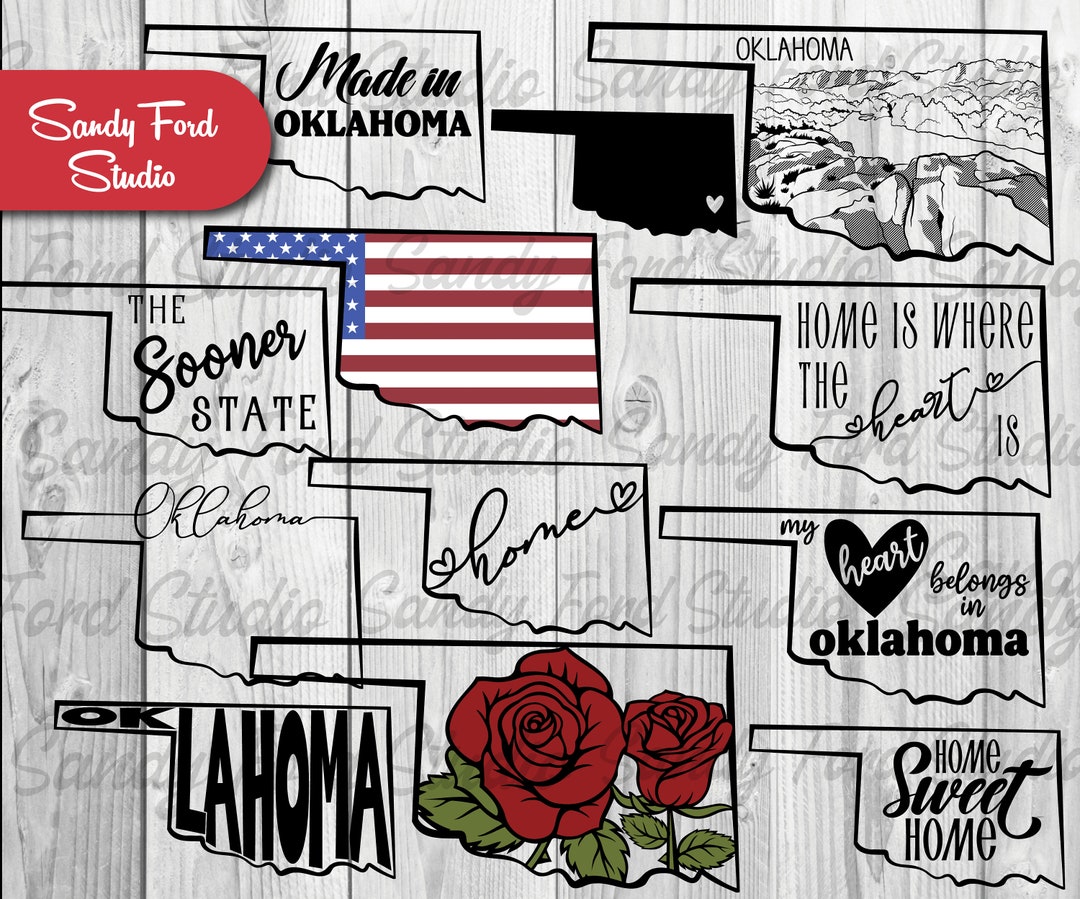 Oklahoma State SVG Bundle, Oklahoma Clipart, Oklahoma Outline, Oklahoma ...