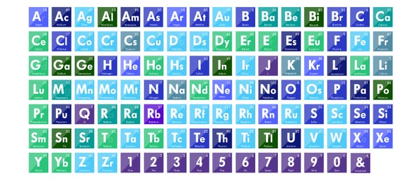 Science Periodic Table Letters