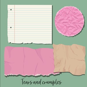 Ripped Note Paper - Sticky Notes - Paper Clips and Pins - 56 Piece ...