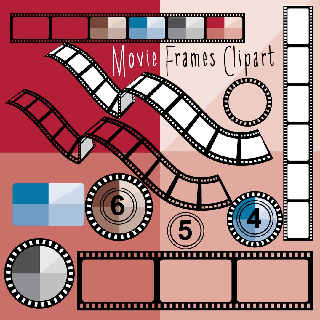 Movie Reel Frames Clipart - 30 Piece - Instant Download - Etsy