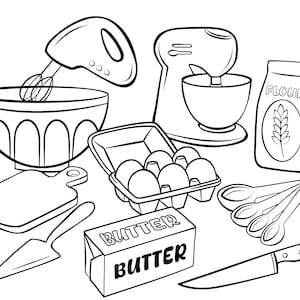 Baking Doodle Clipart, Cake Doodle Vector Icons, Hand Drawn Cooking SVG ...