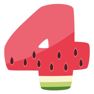 Watermelon Alphabet Clipart , Fruit Letters, Numbers and Glyphs ...