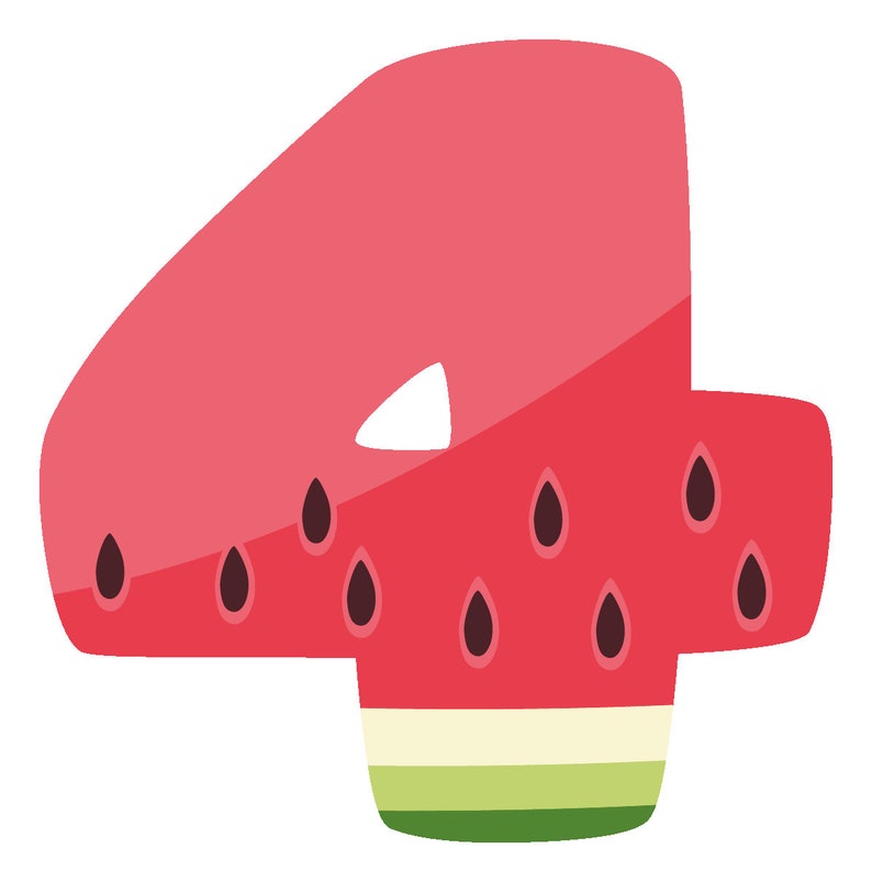 Watermelon Alphabet Clipart Fruit Letters Numbers and - Etsy
