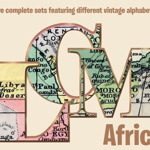 Vintage Map Alphabet PNG Font: Antique Cartography Letters (instant ...