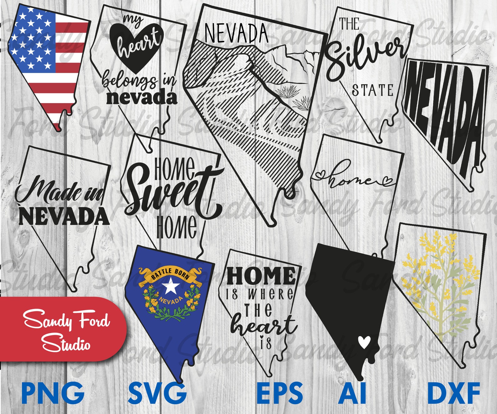 Nevada State SVG Bundle, Nevada Clipart, Nevada Outline, Nevada PNG ...