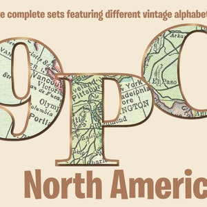 Vintage Map Alphabet PNG Font: Antique Cartography Letters (instant ...