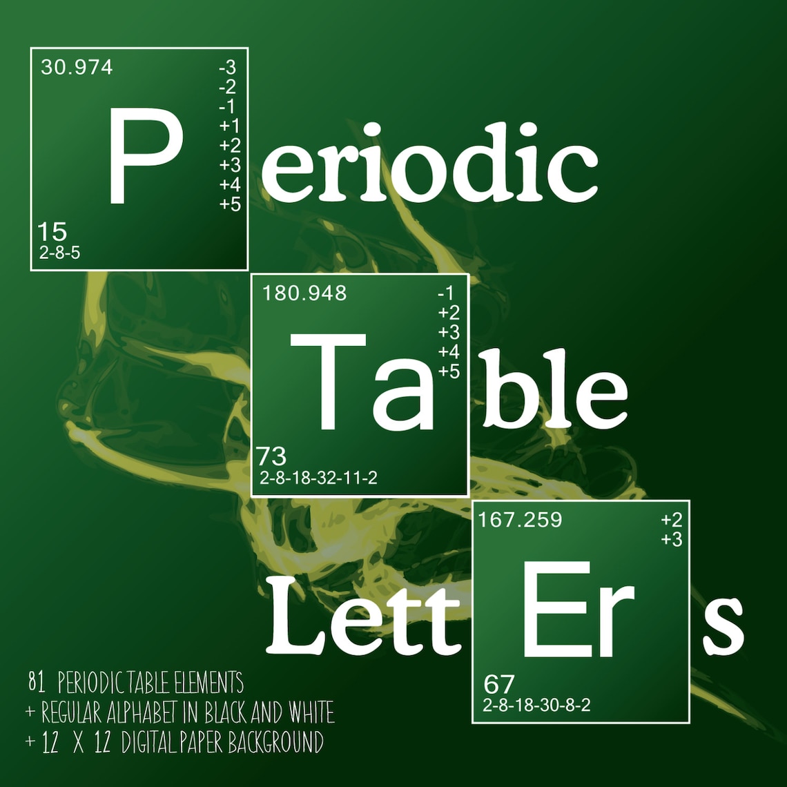 Breaking Bad Periodic Table Letters: Science PNG Alphabet (instant ...