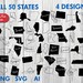 USA State SVG Bundle, USA State Clipart, State Outlines, State Shapes ...