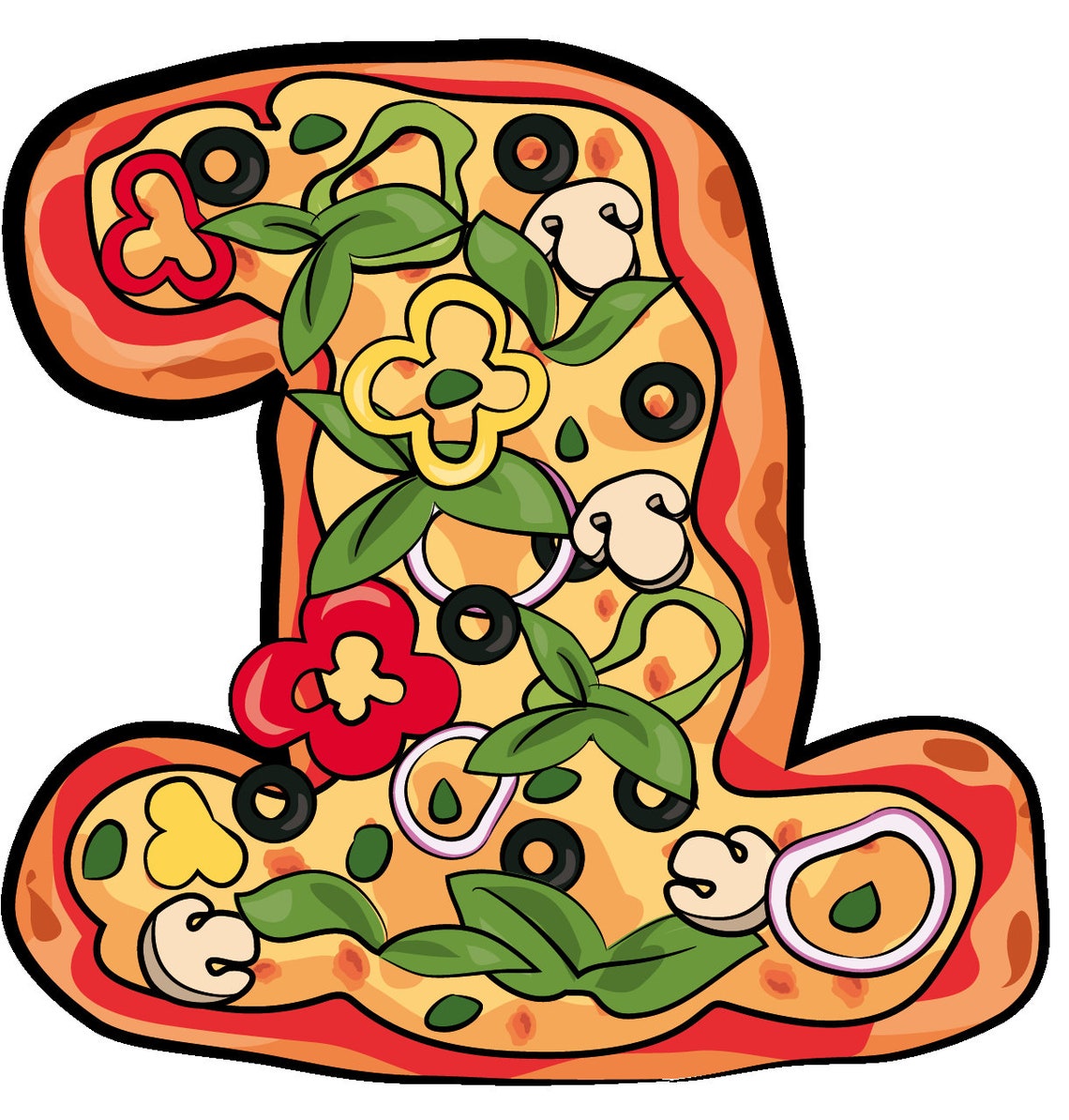 Pizza Alphabet Letters and numbers margarita pepperoni | Etsy