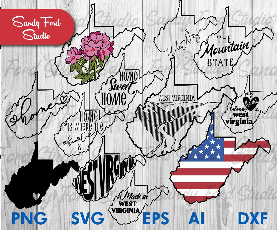 West Virginia State SVG Bundle, West Virginia Clipart, West Virginia ...