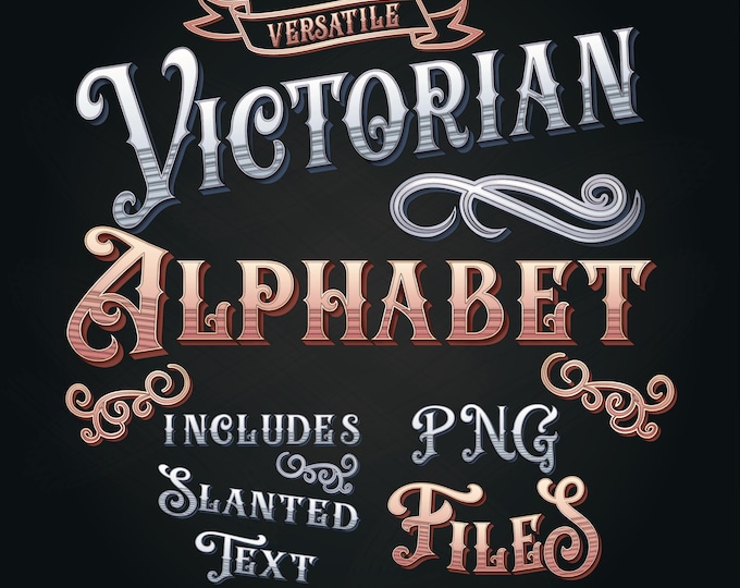 Vector Clipart Victorian Old English Fancy Text Ornamental Alphabet ...