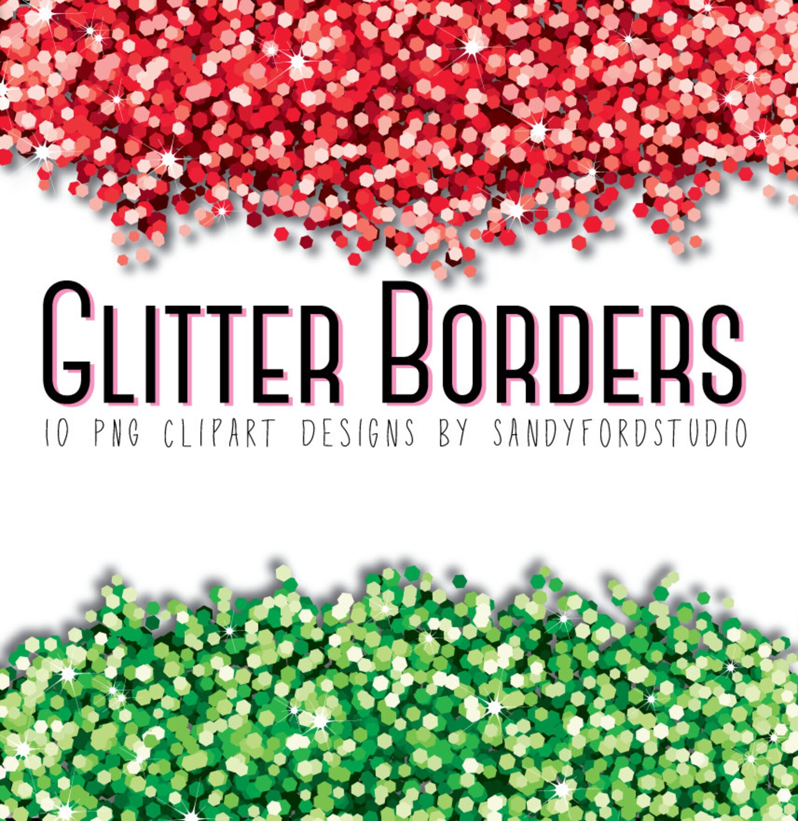 Glitter Borders Clipart - 10 Designs - Png Files - Instant Download - Etsy