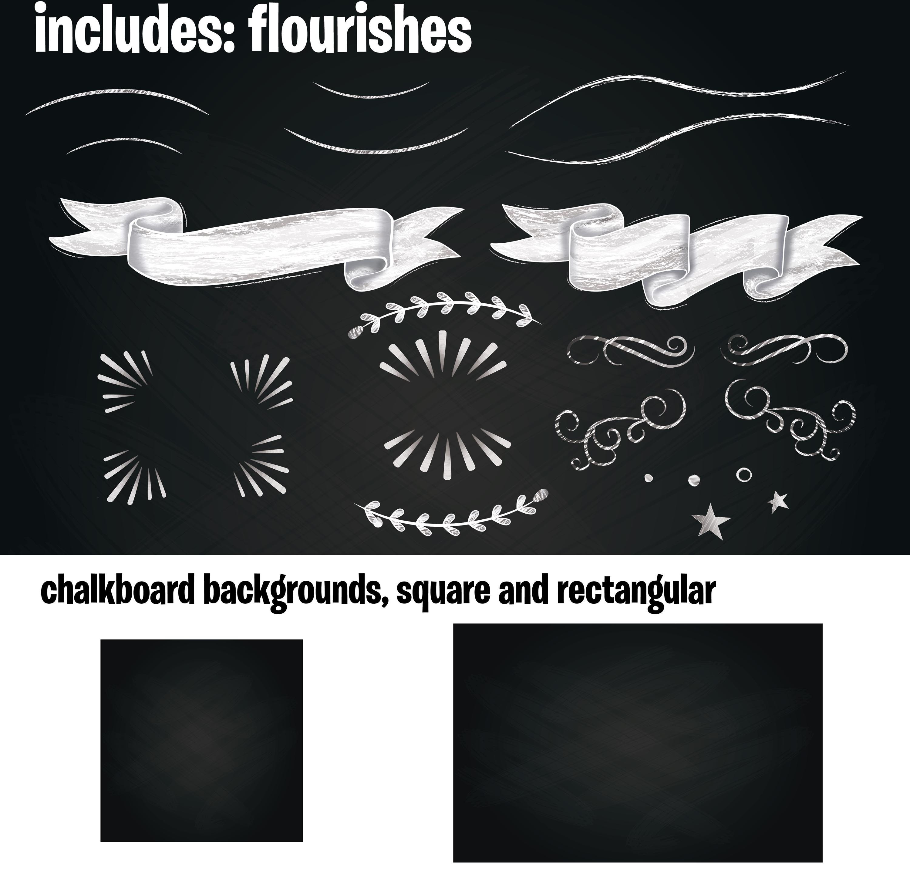 Chalkboard Alphabet PNG Clipart: Ornate Digital Lettering Kit With ...