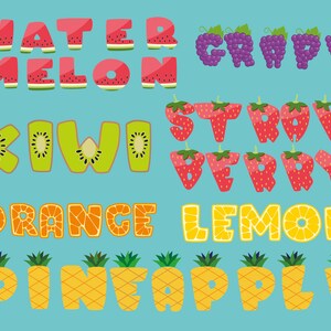 Fruity Alphabet Clipart, Fruit Letters SVG, PNG, Eps, Ai Files ...