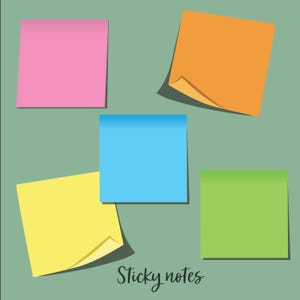 Ripped Note Paper - Sticky Notes - Paper Clips and Pins - 56 Piece ...