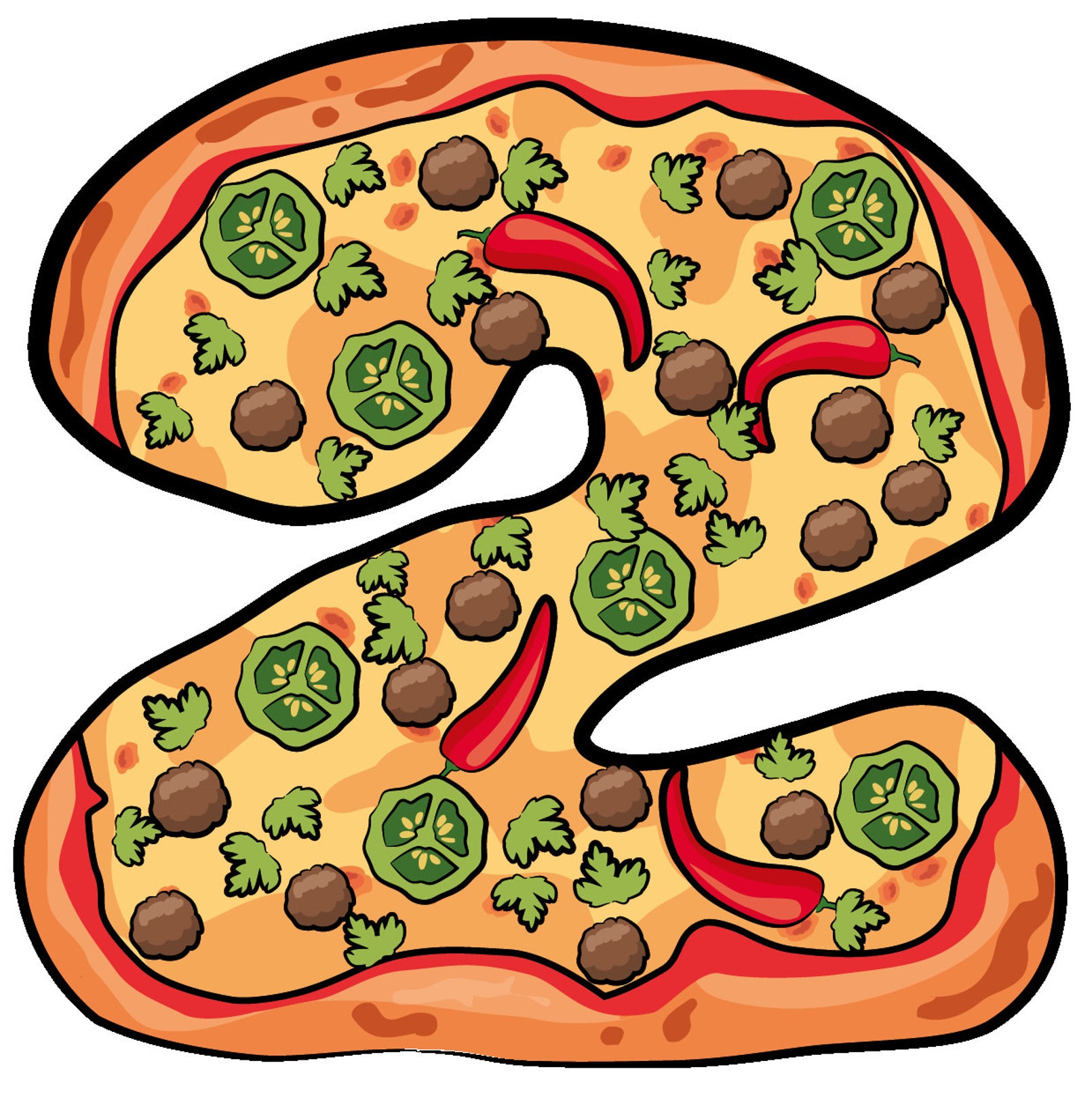 Pizza Alphabet Letters and Numbers Margarita Pepperoni - Etsy