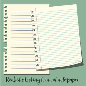 Ripped Note Paper - Sticky Notes - Paper Clips and Pins - 56 Piece ...