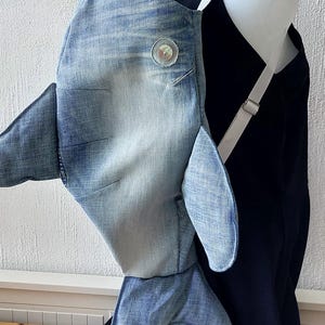 Megalodon XXL Denim Whaleshark Backpack Lightwash Jeans Whale Shark Bag ...