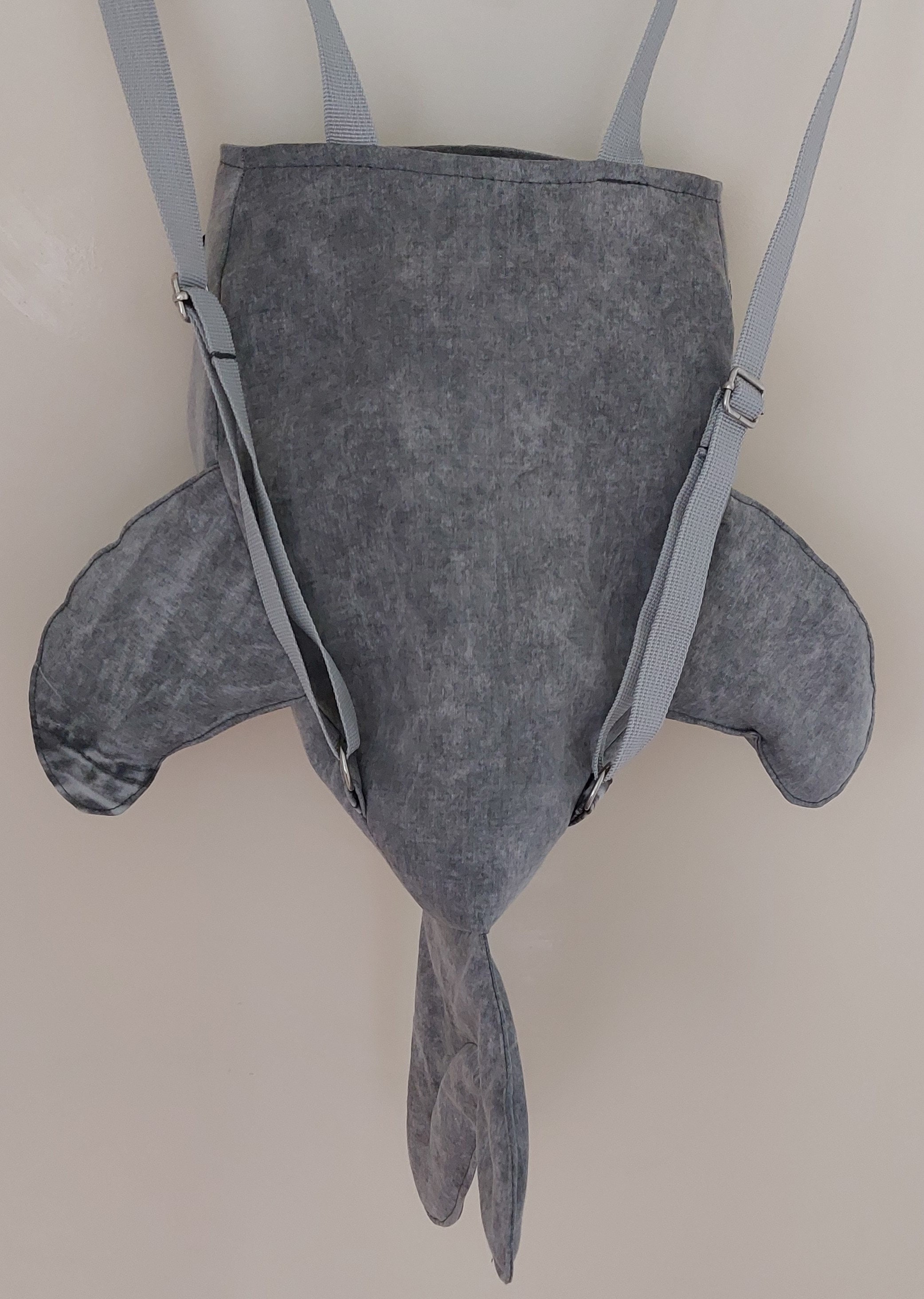 Whale Gray Backpack Denim Bag Animals Gray WHALE Backpack Made of ...