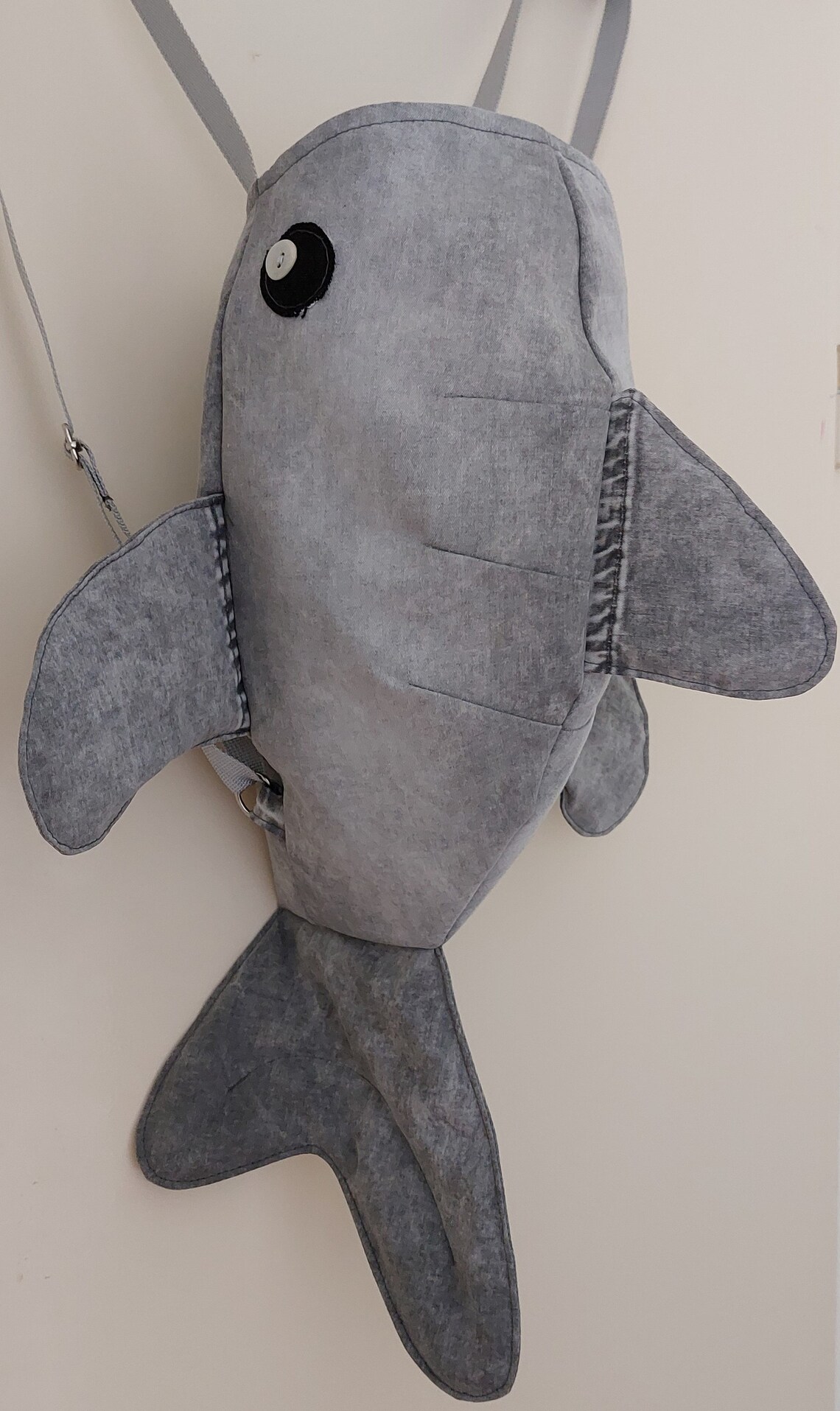 Whale Gray Backpack Denim Bag Animals Gray WHALE Backpack Made of ...