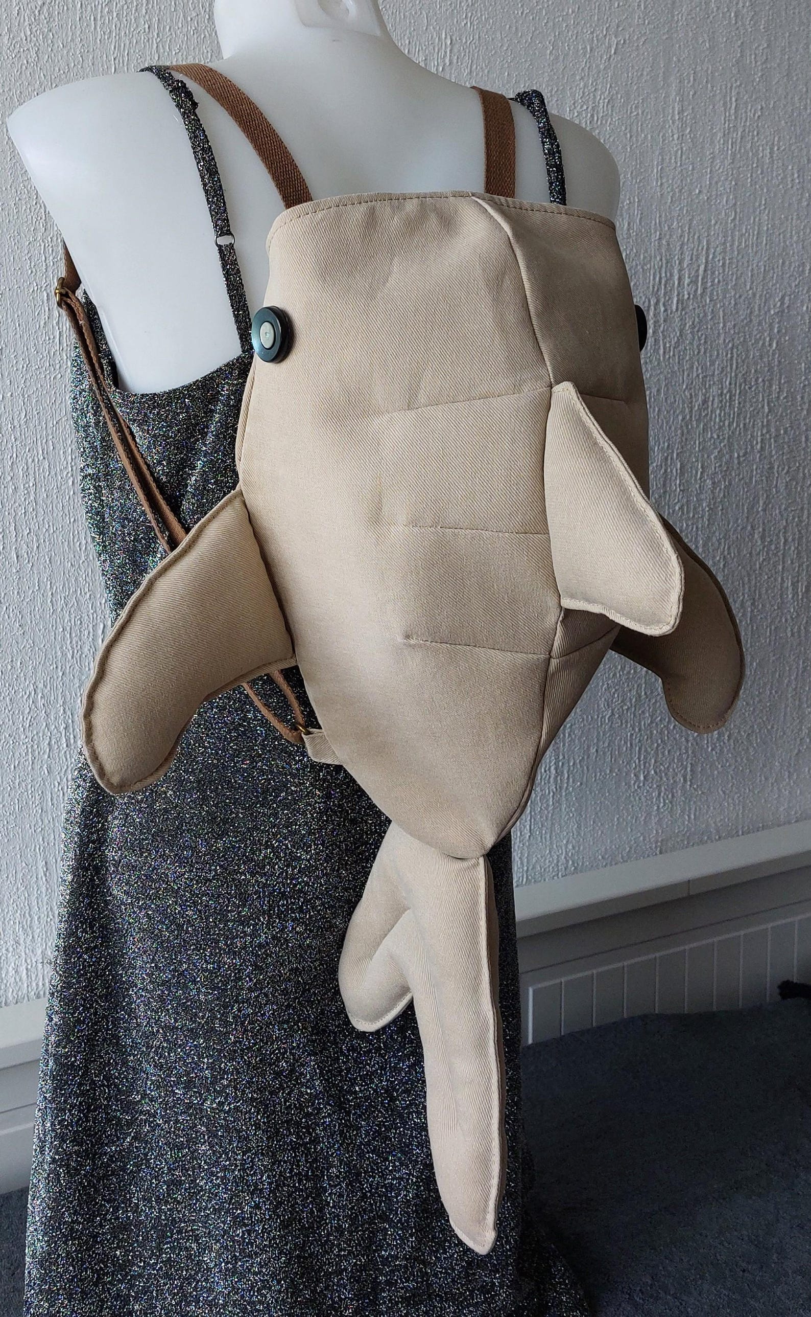 Khaki Beige Whaleshark Denim Backpack Whale Shark Bag From Sustainable ...