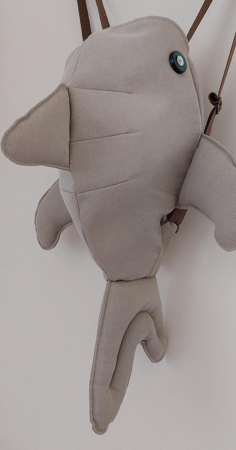 Khaki Beige Whaleshark Denim Backpack Whale Shark Bag From Sustainable ...