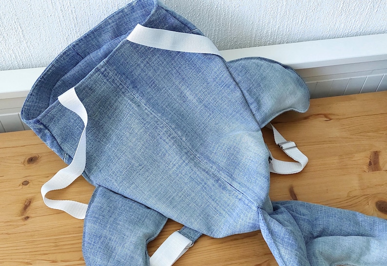 Megalodon XXL Denim Whaleshark Backpack Lightwash Jeans Whale Shark Bag ...