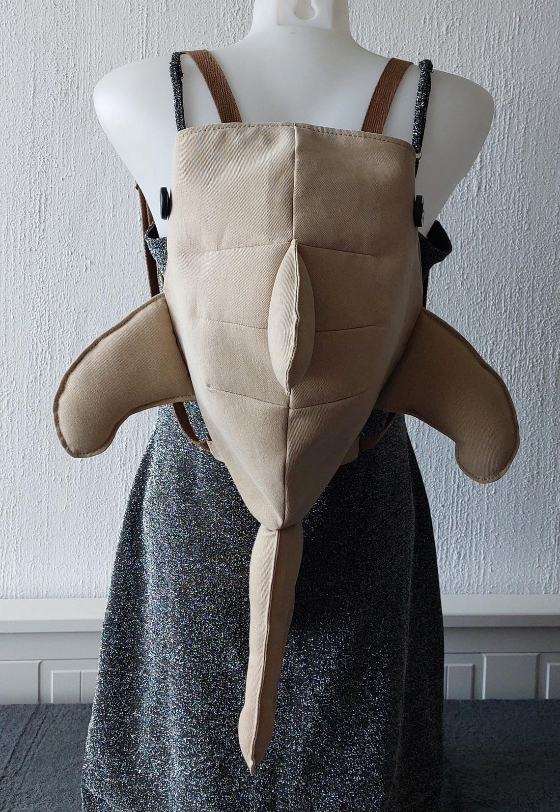 Khaki Beige Whaleshark Denim Backpack Whale Shark Bag From Sustainable ...
