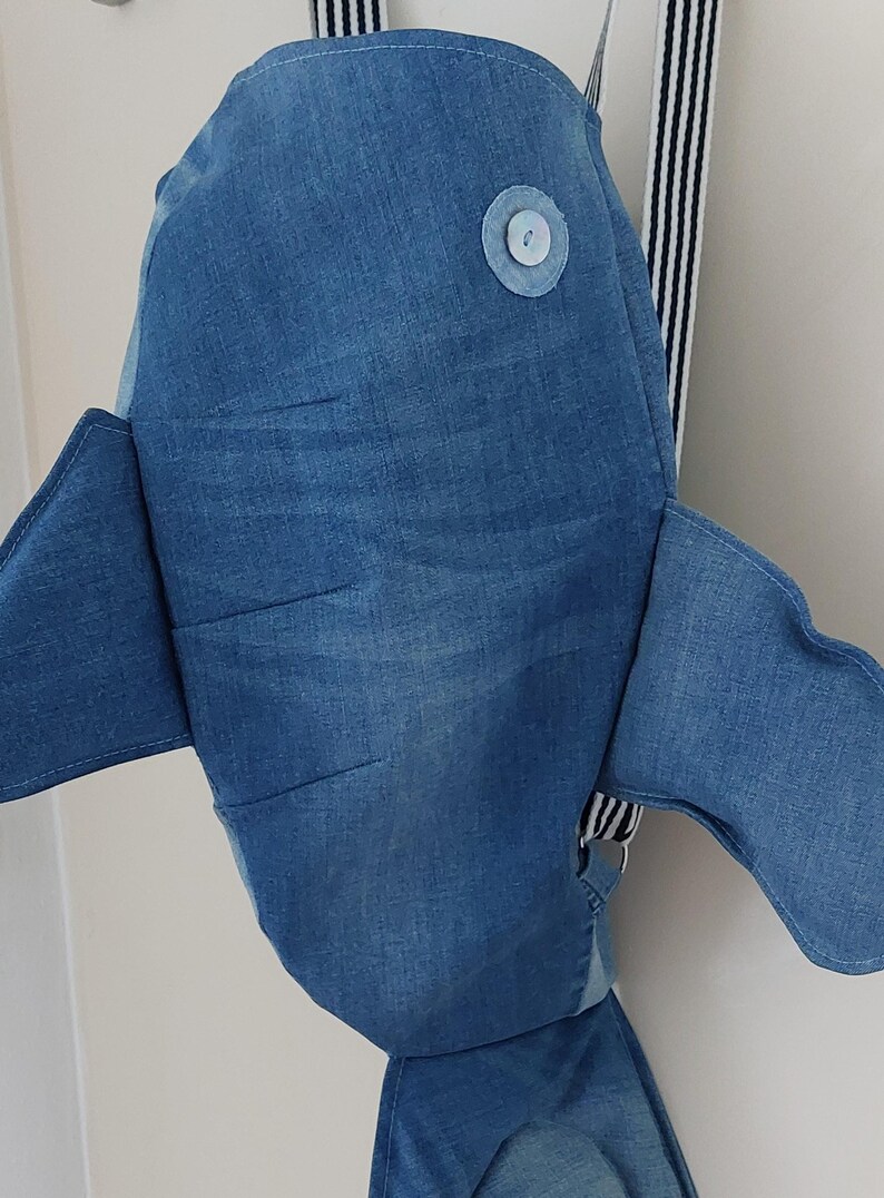Megalodon XXL Denim Whaleshark Backpack Jeans Whale Shark Bag - Etsy