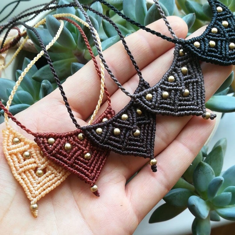 Macrame Necklace - Etsy