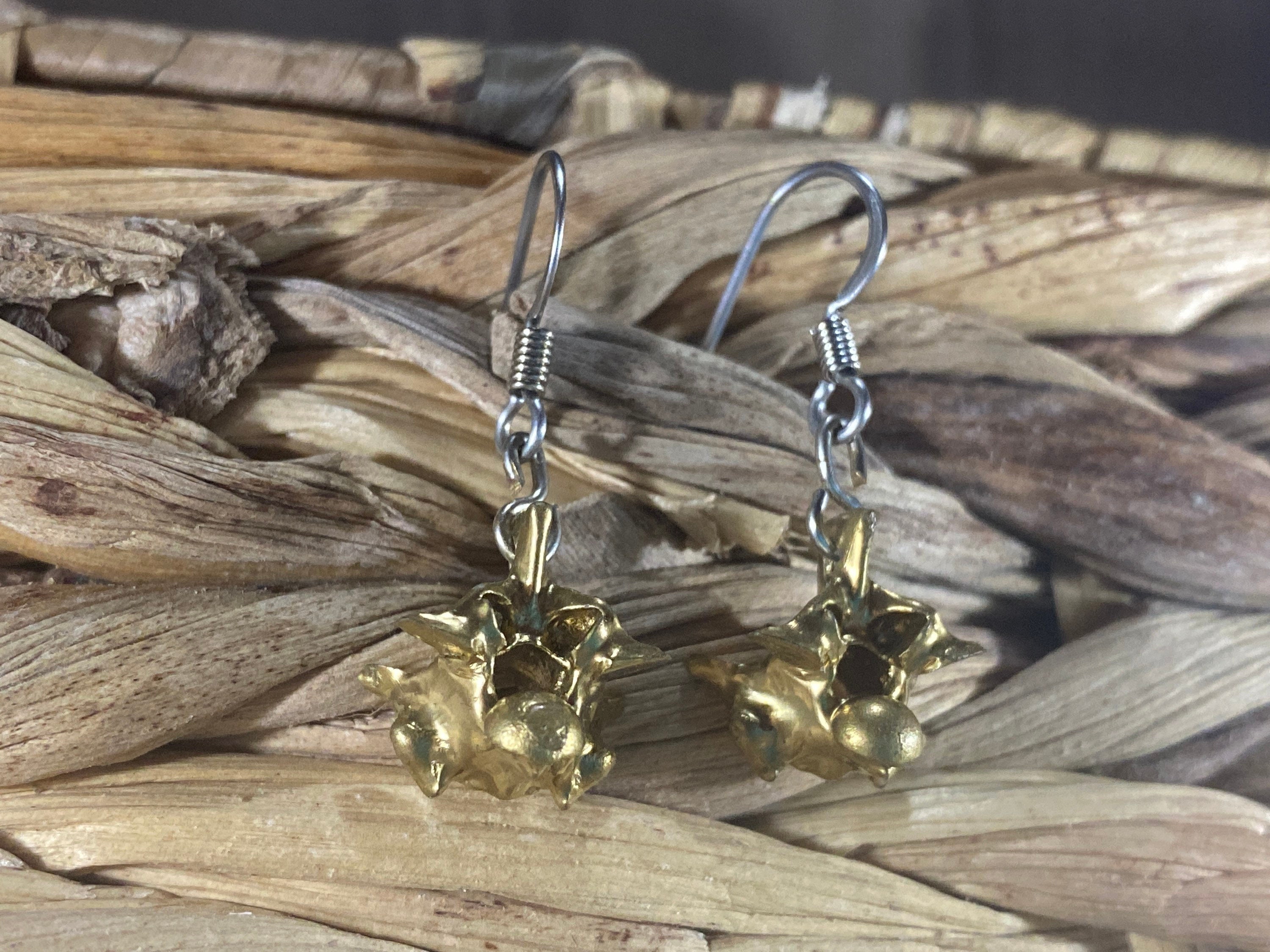 Gold Python Vertebrae Earrings Hypoallergenic - Etsy UK