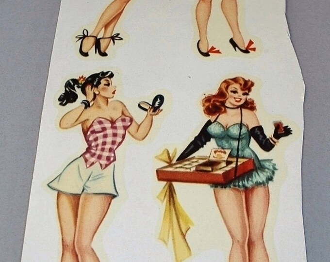 Authentic Vintage Pin Up Decals Sexy Girlie Pinups Cigar Cigarette
