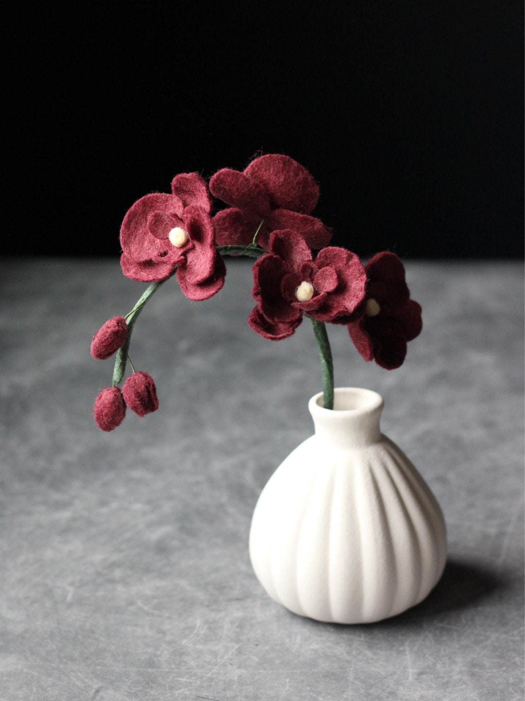 Mini Orchid Felt Flower Spray VASE INCLUDED Unique Gift Custom Gift ...