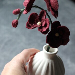 Mini Orchid Felt Flower Spray VASE INCLUDED Unique Gift Custom Gift ...