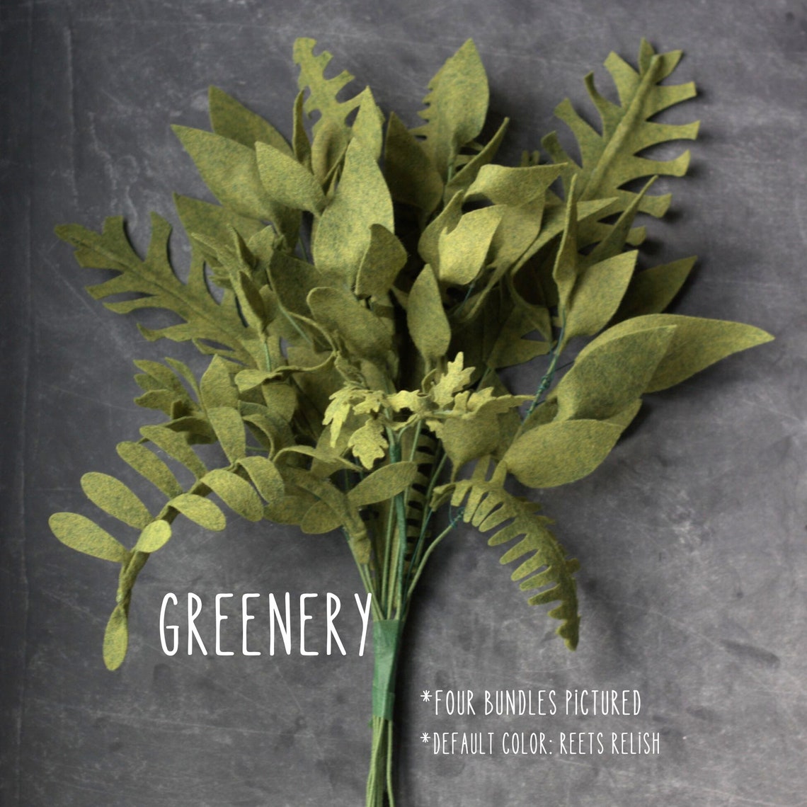 Felt Greenery Bundle 3 Foliage Shapes Felt Leaves Felt Ferns Wedding ...