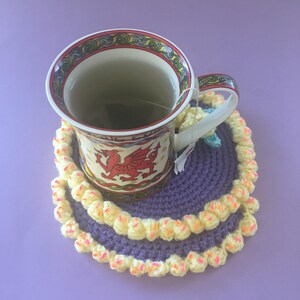 3D Cake Appliqué and Coaster Crochet Pattern - Etsy